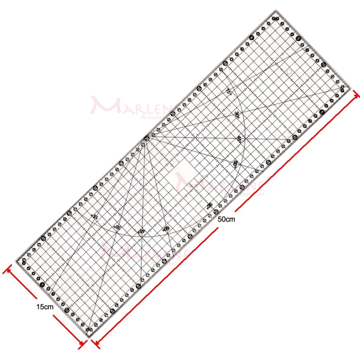 Régua 15x50cm para patchwork acrílica SRB